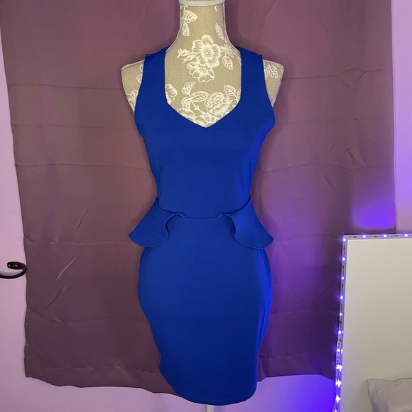 Material Girl | Dresses | Royal Blue Open Back Heart Shape Dress | Poshmark